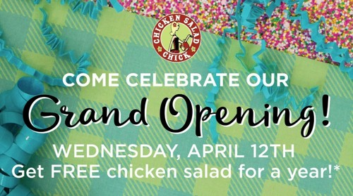 Chicken Salad Chick Grand Opening April 12 | Positive Encouraging K-LOVE